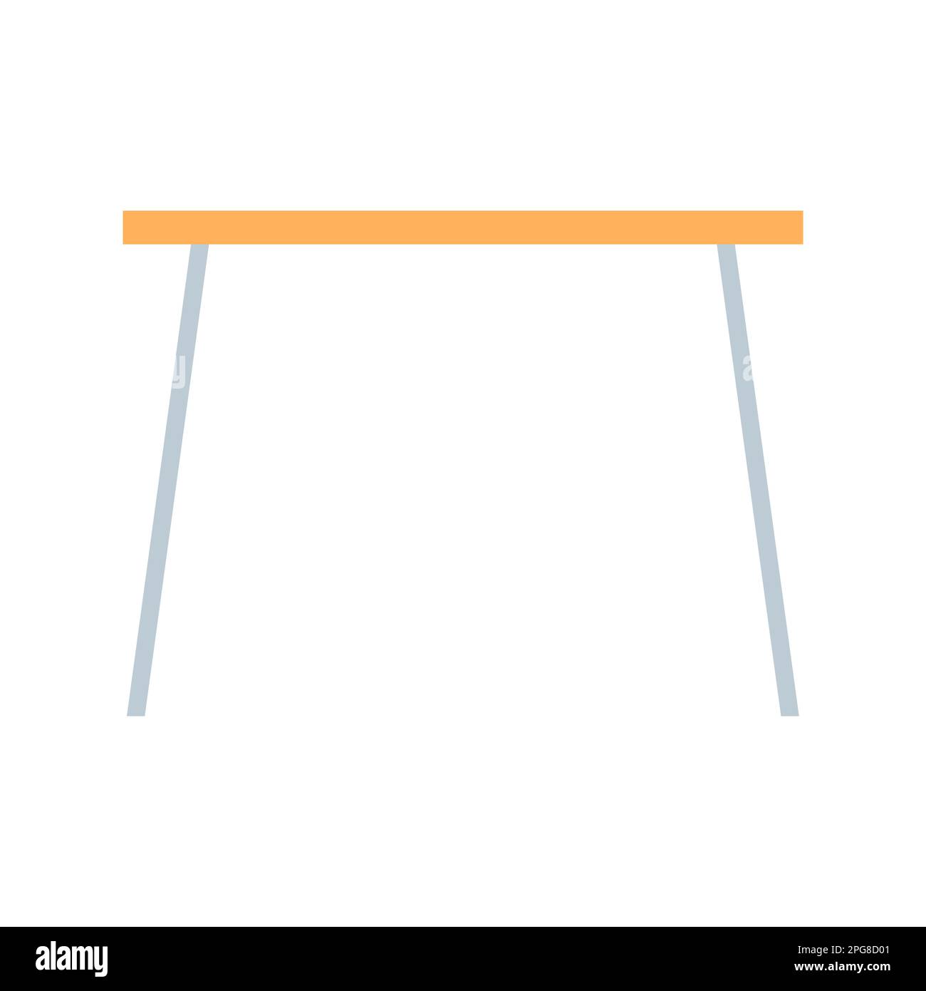 Table flat icon. Office wooden furniture with metal legs. Vector ...