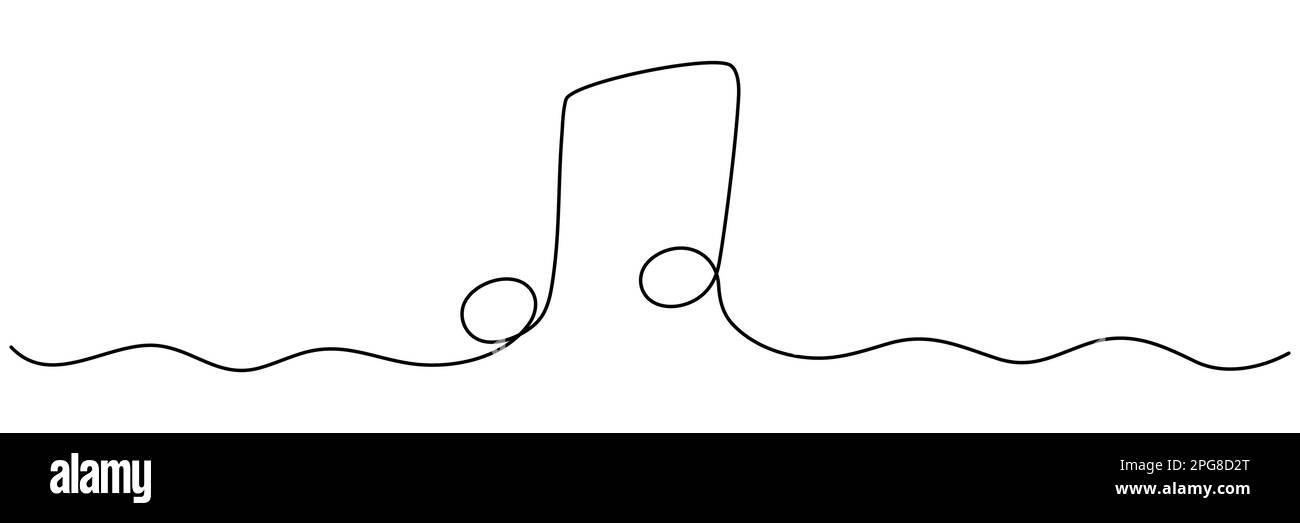 Music note continuous one line drawing Stock Vector Image & Art - Alamy