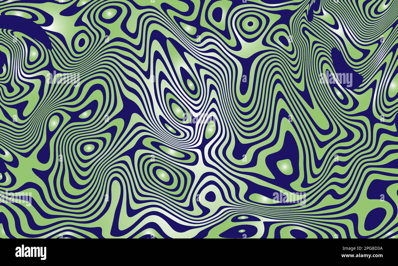 Background of wavy lines and stripes of two colors. Abstract vector volumetric pattern with a ...