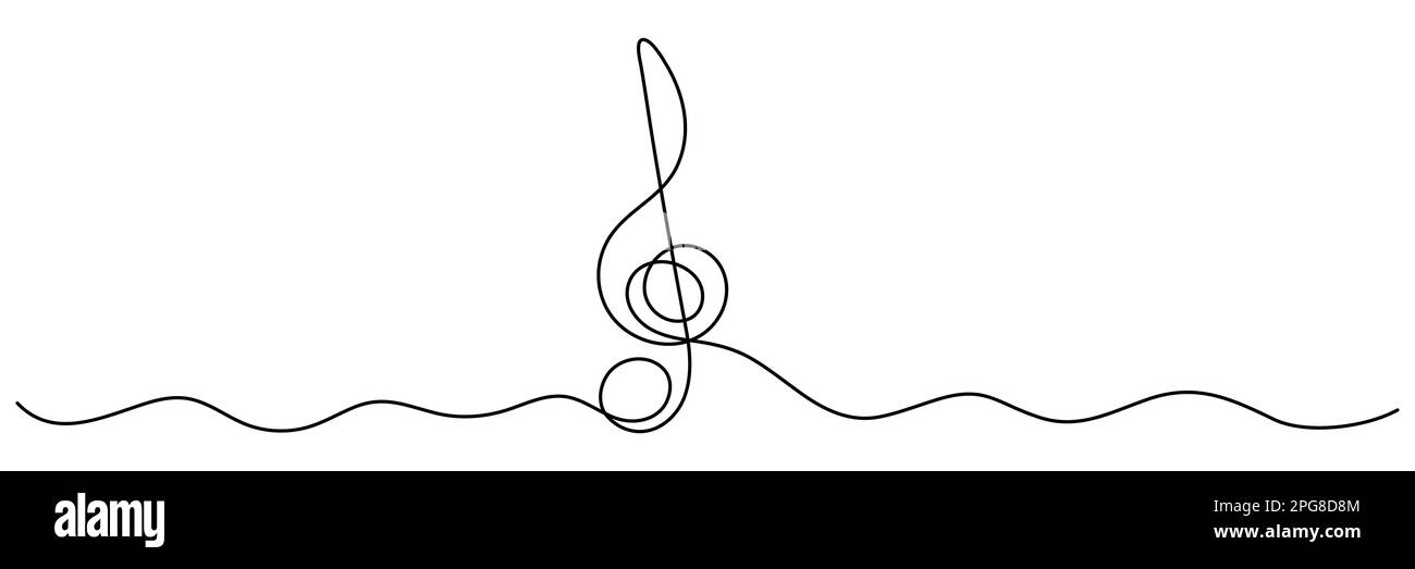Treble clef continuous one line drawing Stock Vector Image & Art - Alamy