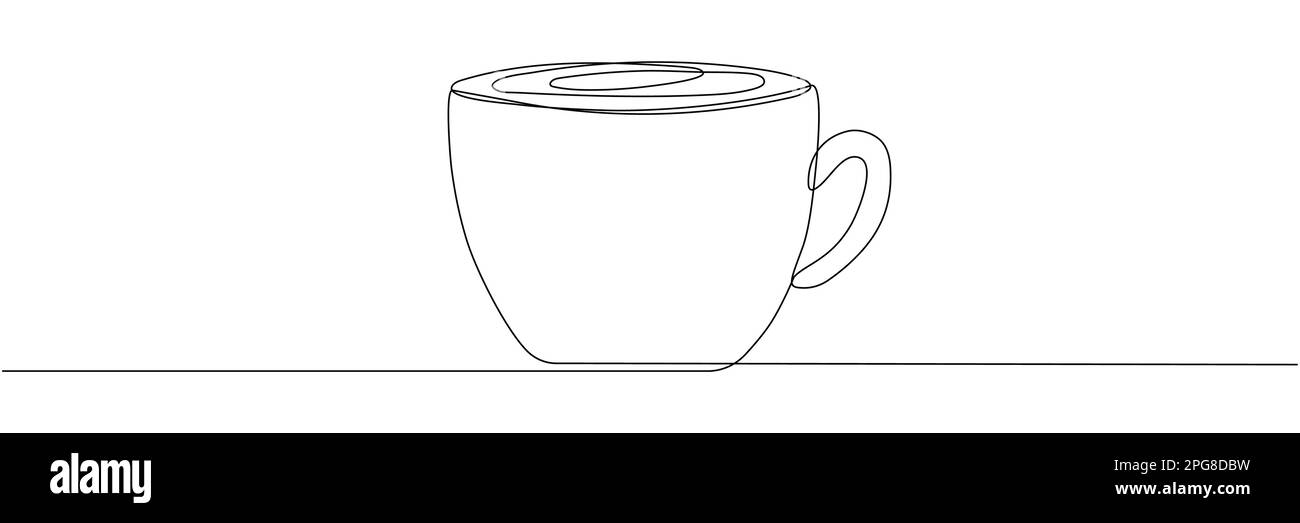 Cup continuous line drawing Stock Vector Image & Art - Alamy