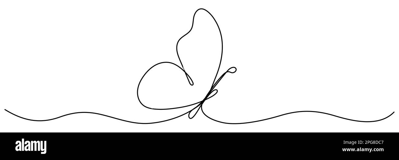 Butterfly continuous line art drawing Stock Vector Image & Art - Alamy
