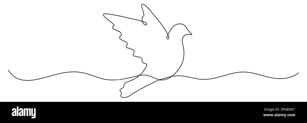 Flying bird continuous line art drawn Stock Vector Image & Art - Alamy