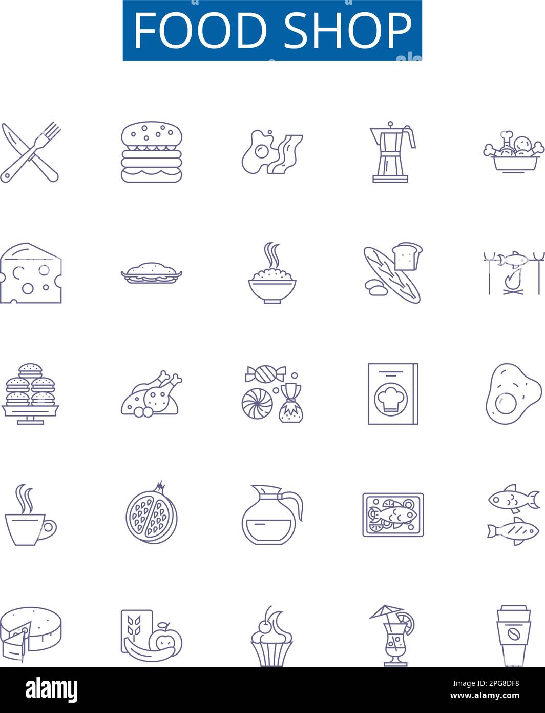 Food shop line icons signs set. Design collection of Takeaway ...