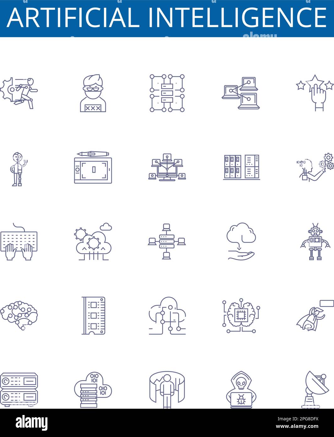 Artificial Intelligence Line Icons Signs Set Design Collection Of Ai