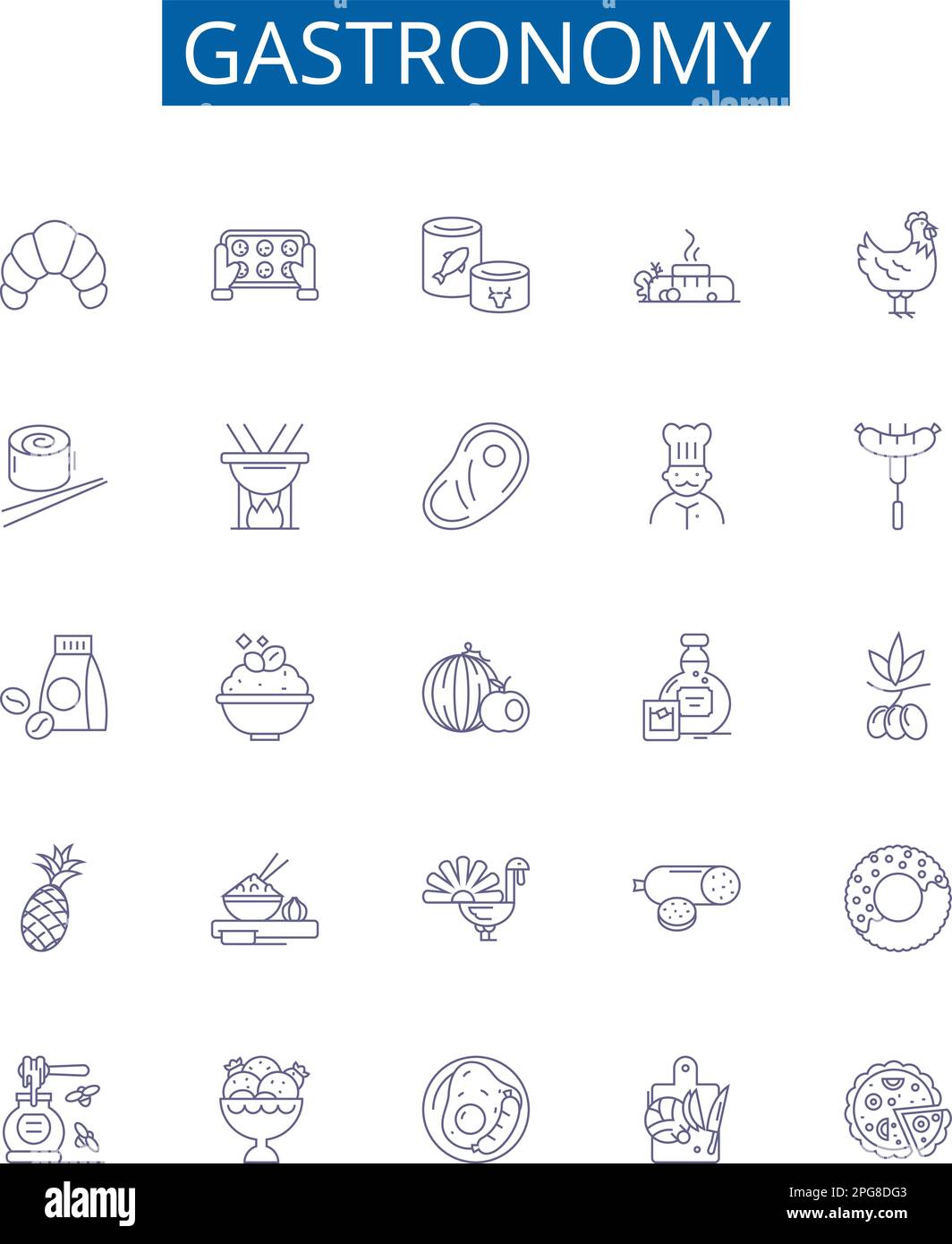 Gastronomy line icons signs set. Design collection of Cooking, Dining ...