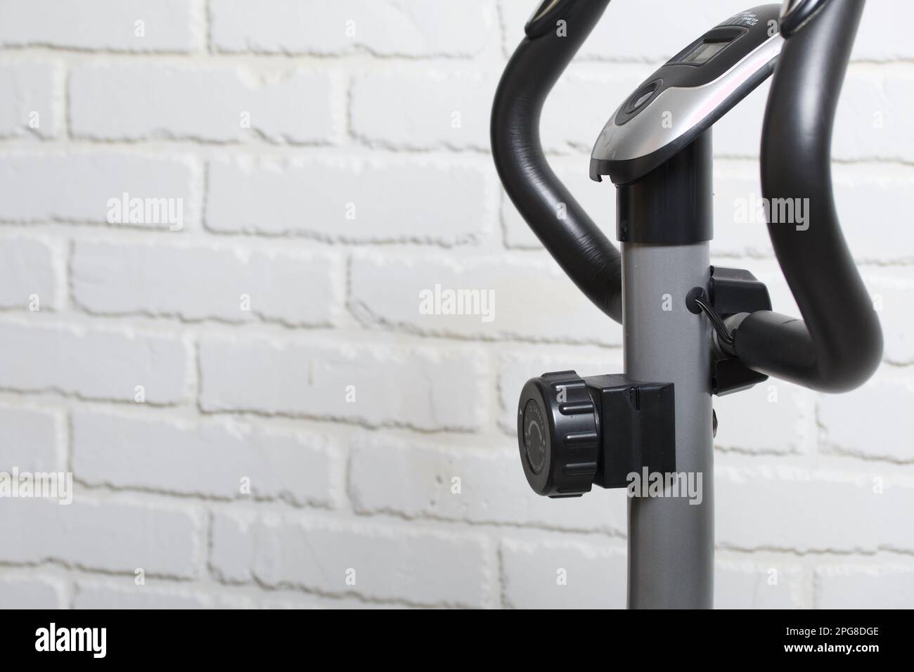 Elements of an exercise bike. Steering wheel sensors and display ...