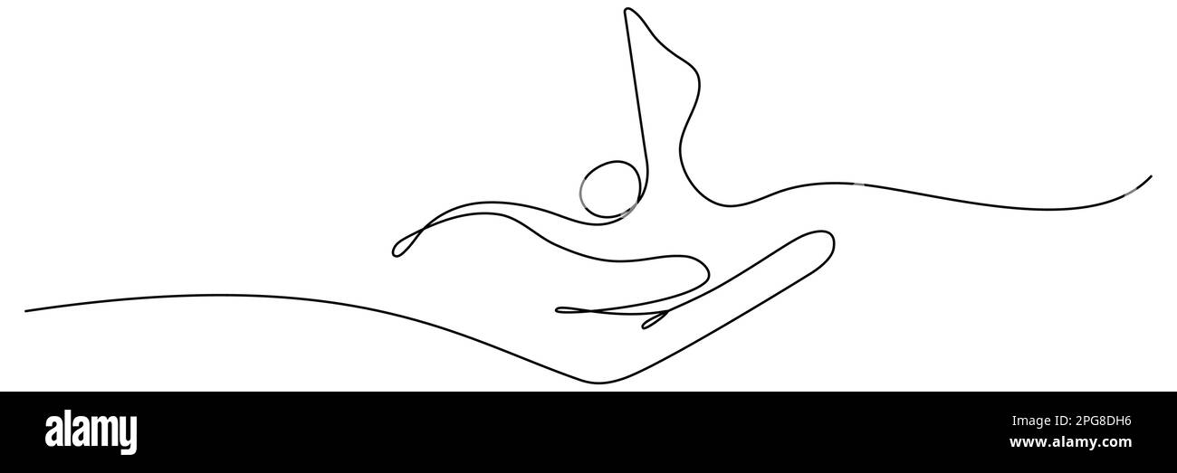 Hand holds music note continuous one line drawing Stock Vector Image ...