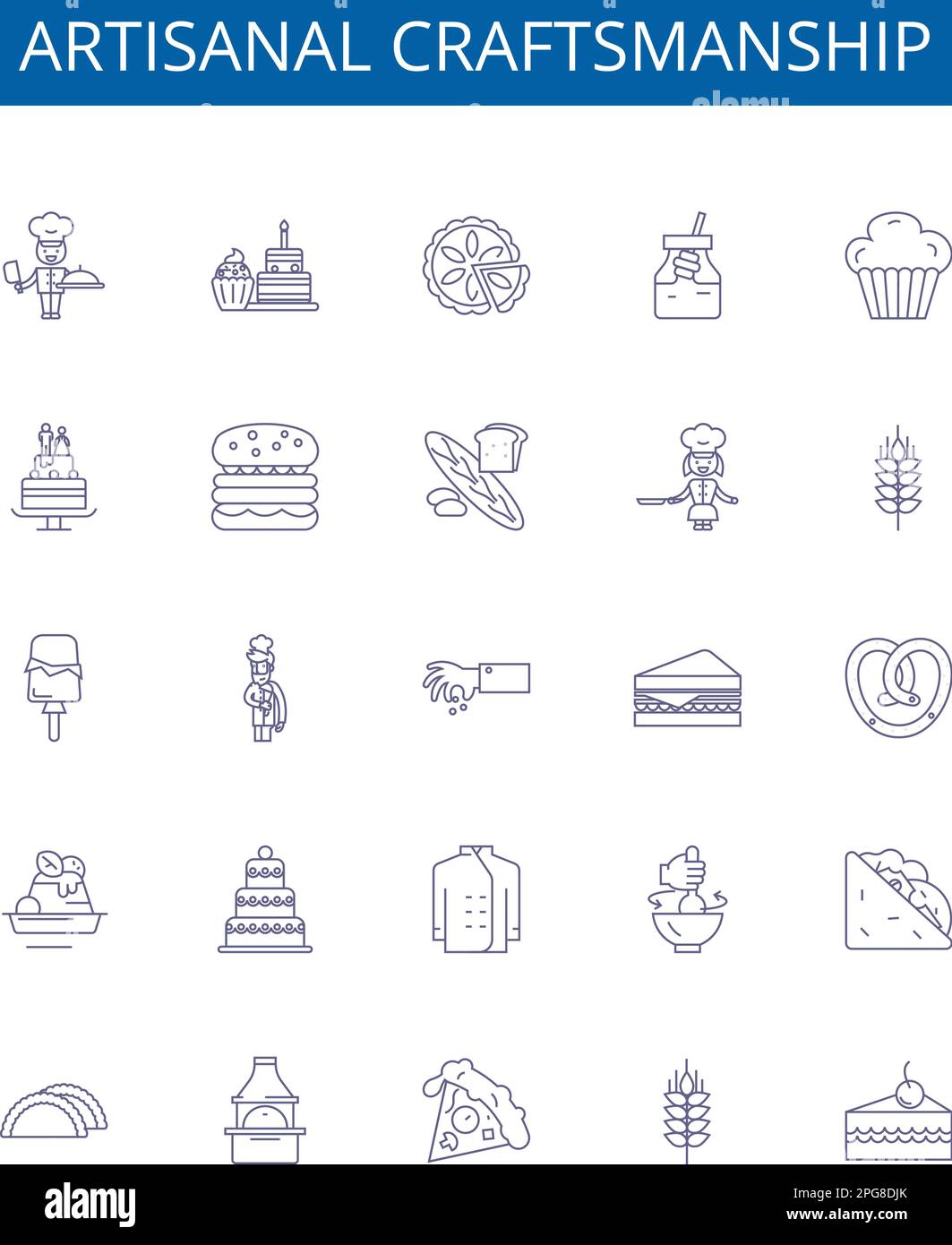 Artisanal craftsmanship line icons signs set. Design collection of ...