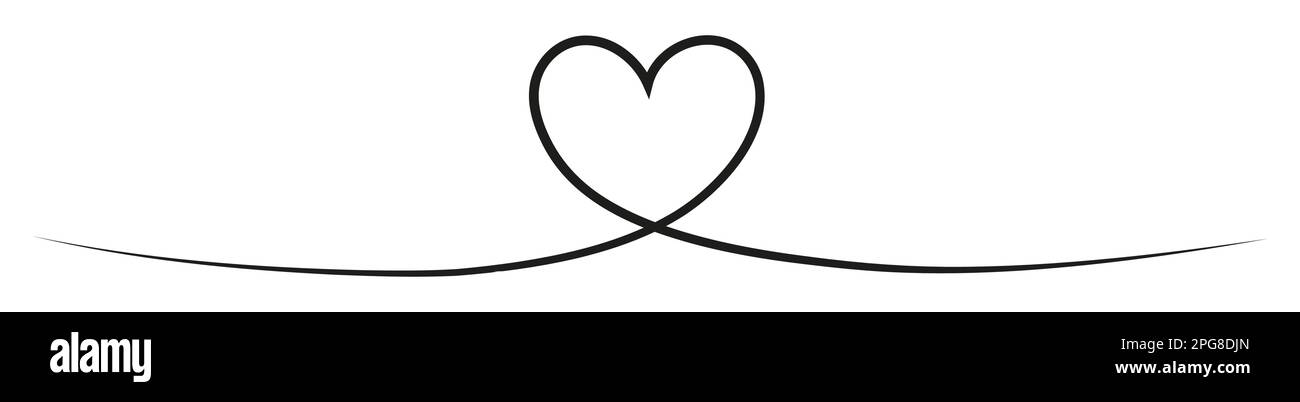 Heart one line continuous art. Love outline symbol Stock Vector Image ...