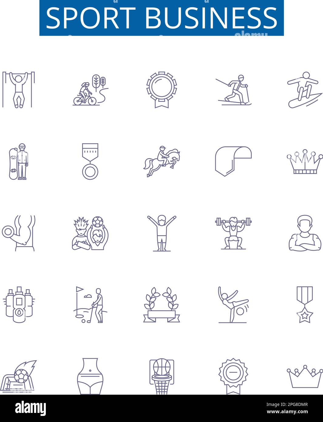 Sport business line icons signs set. Design collection of Sports ... Sport business line icons signs set. Design collection of Sports ...