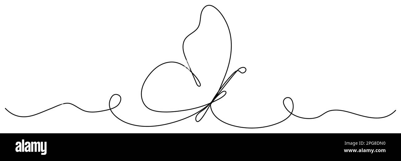 Butterfly continuous line art drawing Stock Vector Image & Art - Alamy