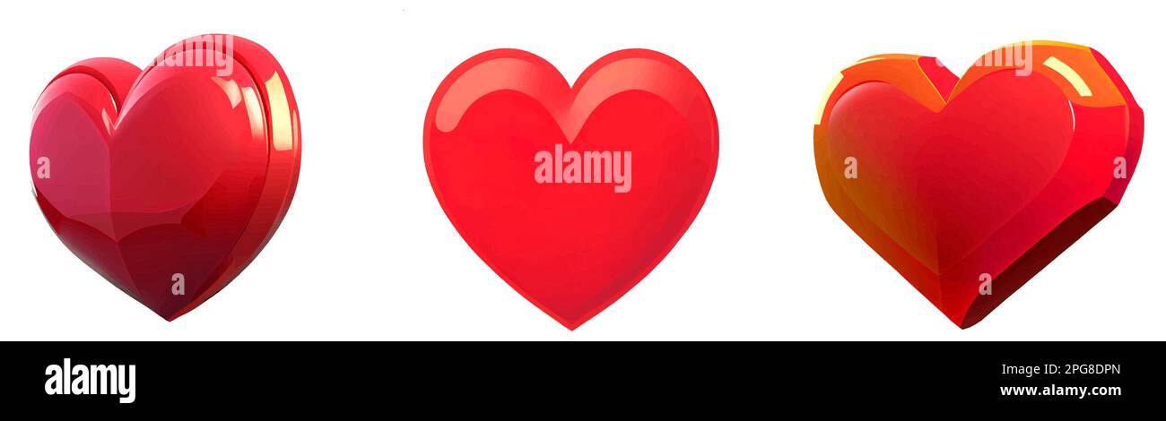 set vector illustration of red heart trophy victory game champion ui ...