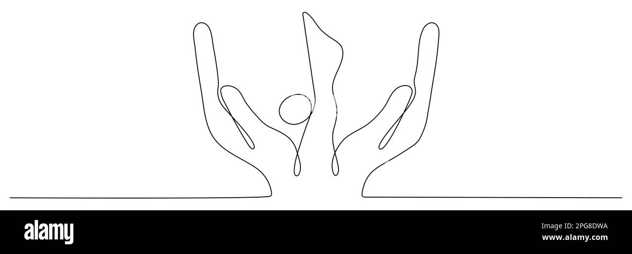 Hand holds music note continuous one line drawing. Vector isolated on ...
