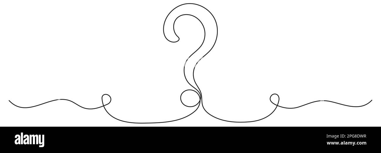 Question mark continuous one line drawing. Vector illustration isolated ...