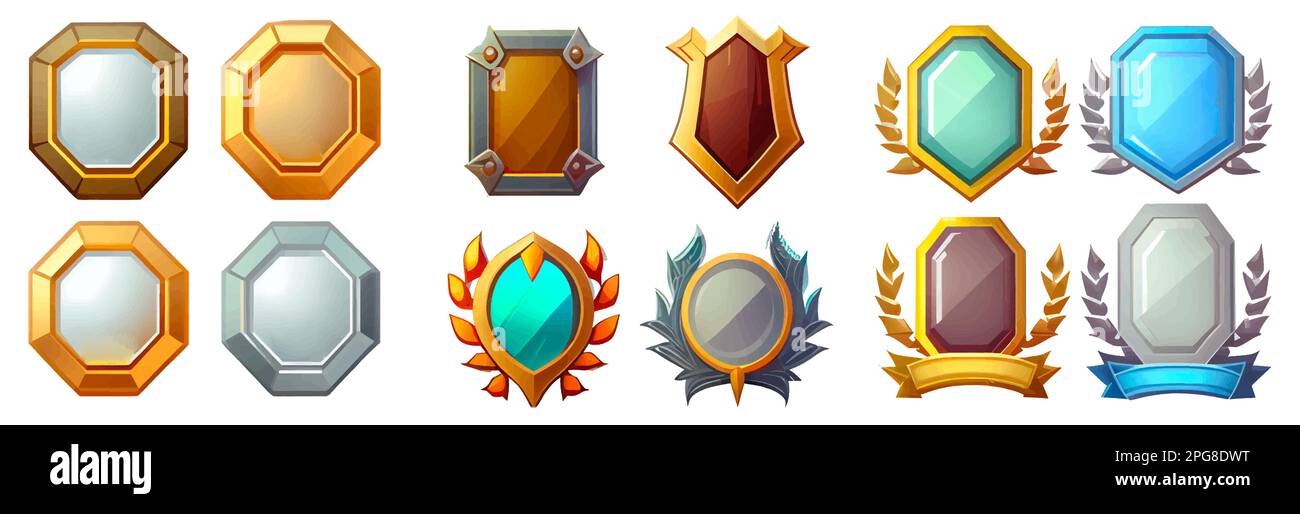 set vector illustration of winner golden trophy victory game champion ...