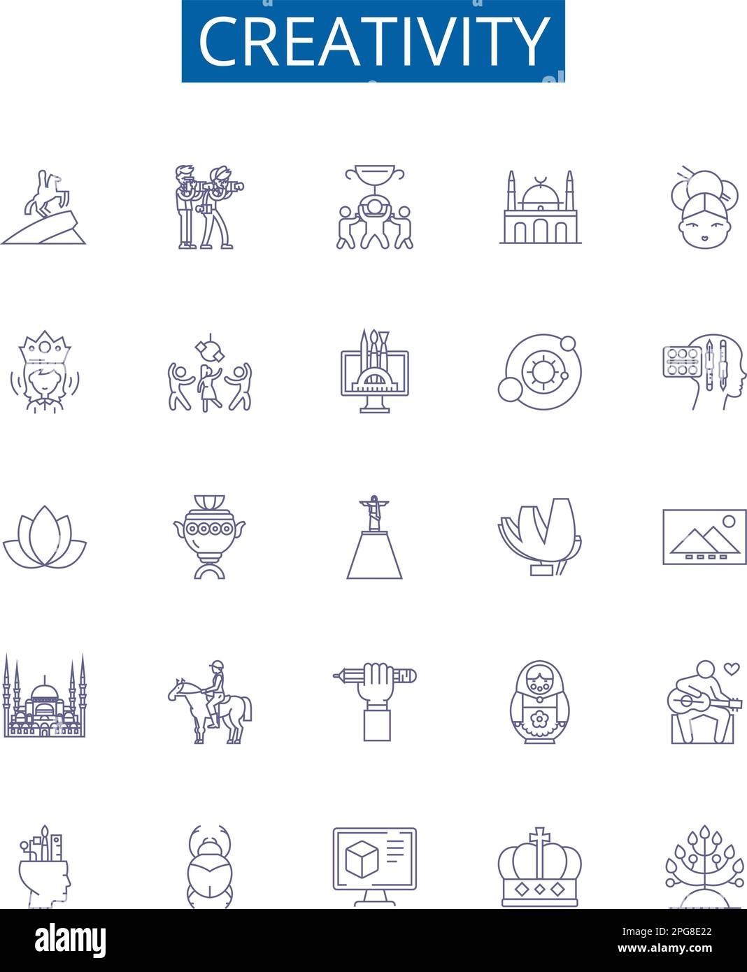 Creativity line icons signs set. Design collection of Innovate ...