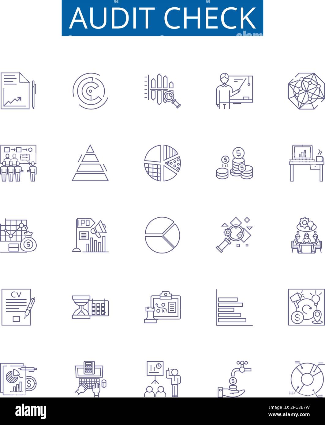 Audit Check Line Icons Signs Set Design Collection Of Inspection