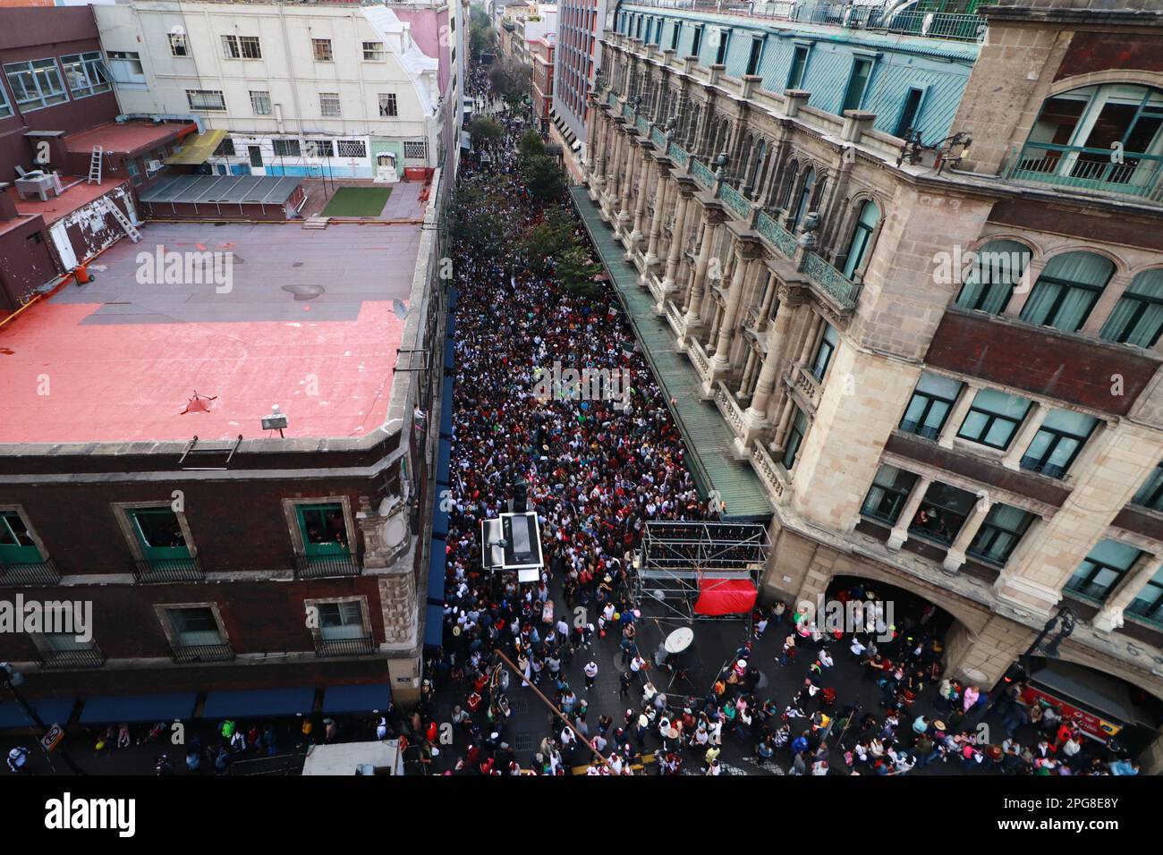 Mexico City, Mexico. 18th Mar, 2023. Thousands of people arrive at the ...