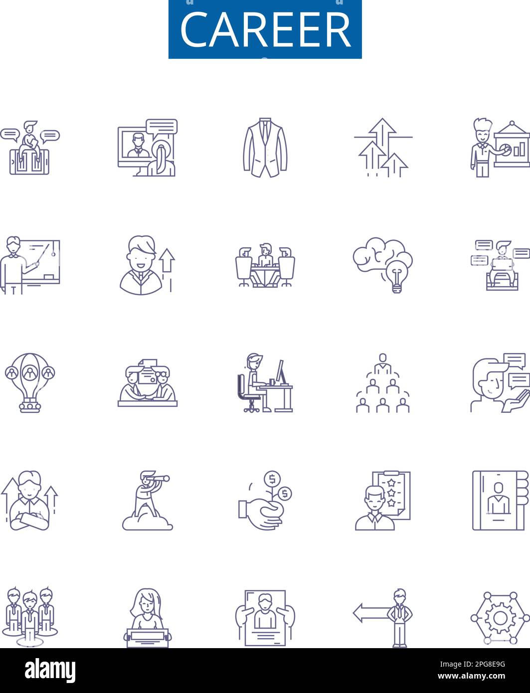 Career line icons signs set. Design collection of Employment, Job ...