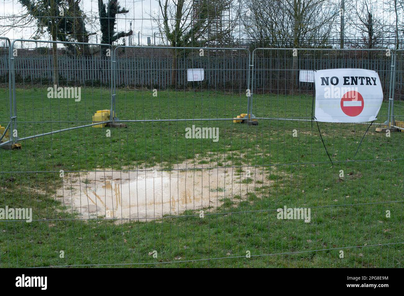 Ruislip, UK. 21st March, 2023. A new patch of bubbling liquid has ...