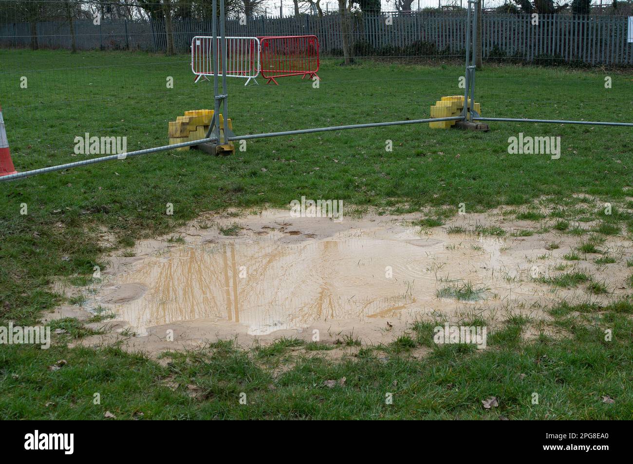 Ruislip, UK. 21st March, 2023. A new patch of bubbling liquid has ...