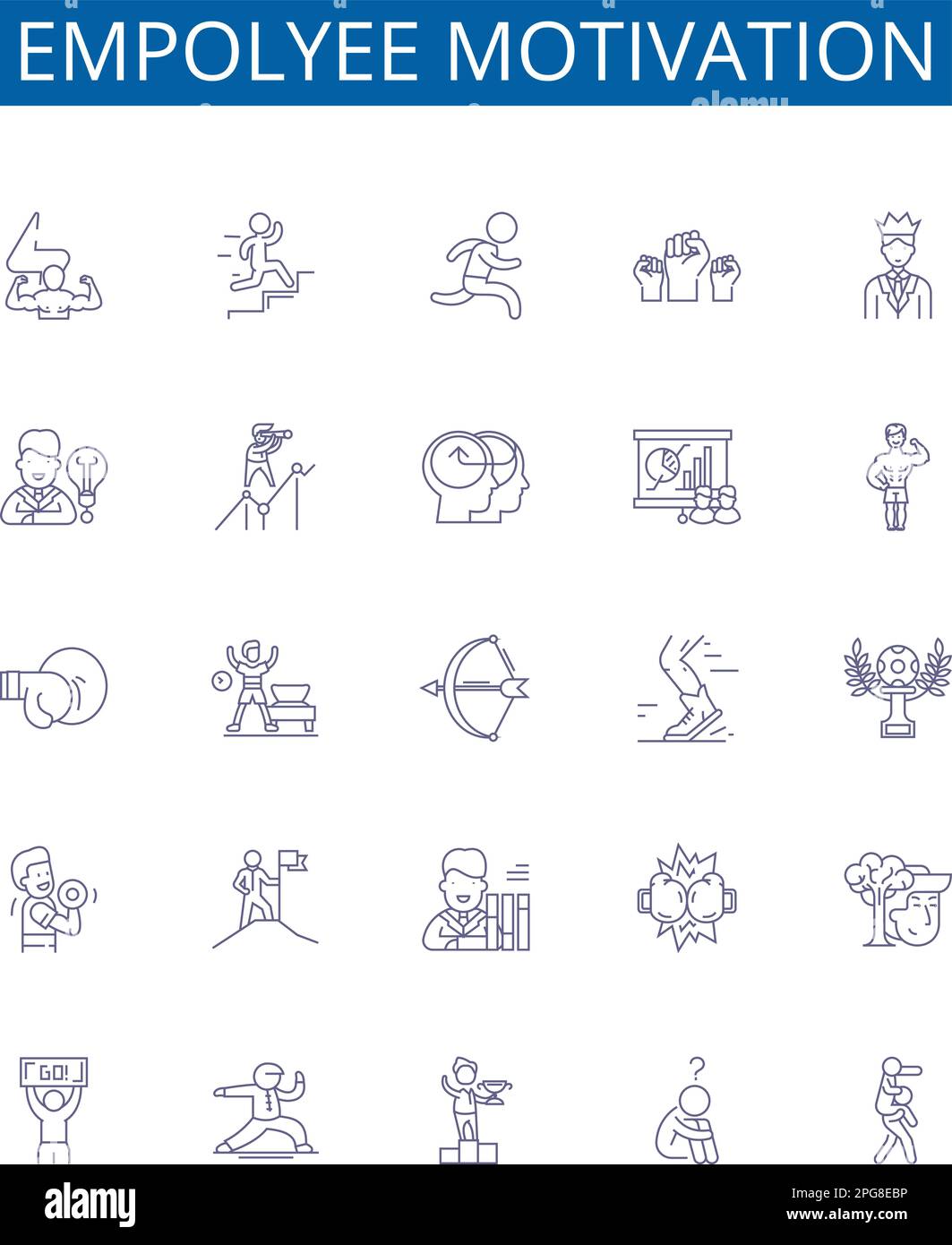 Empolyee motivation line icons signs set. Design collection of ...