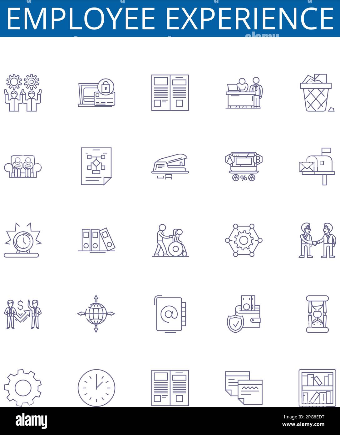 Employee experience line icons signs set. Design collection of Employee ... Employee experience line icons signs set. Design collection of Employee ...
