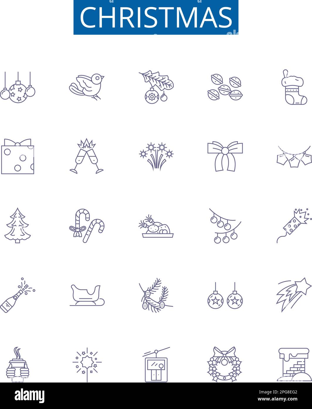 Christmas line icons signs set. Design collection of Yule, Noel, Santas ...