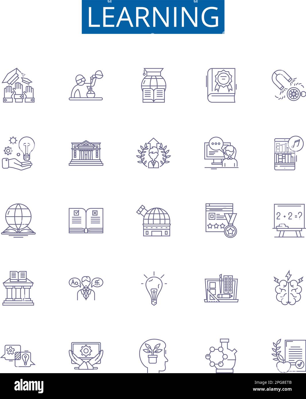 Learning line icons signs set. Design collection of Education, Study ...