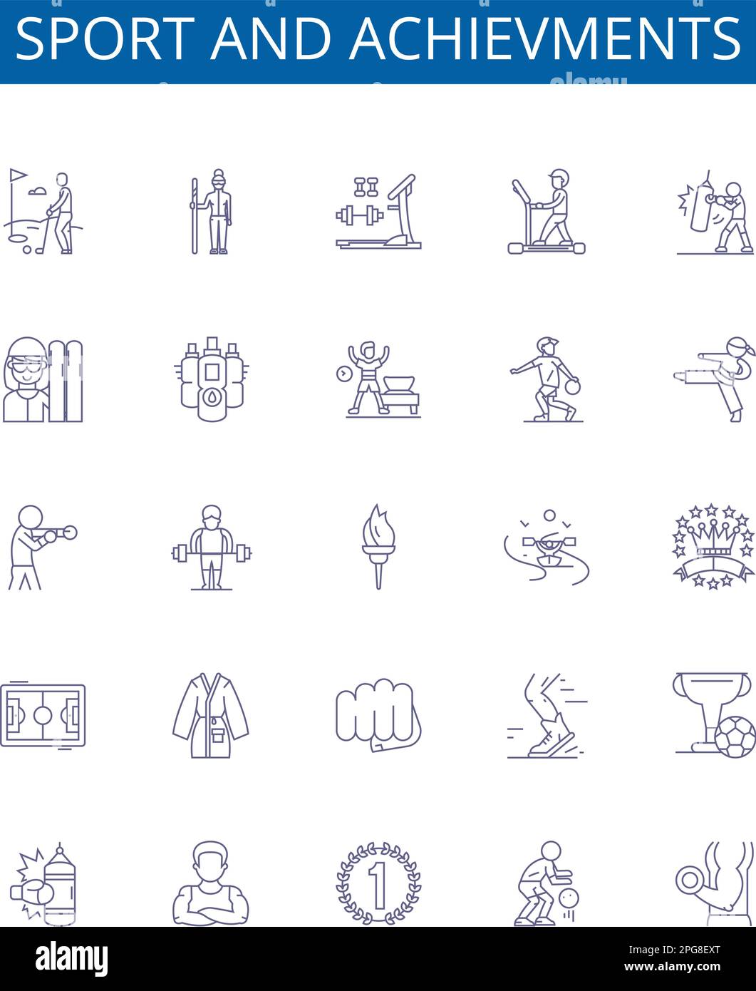 Sport and achievments line icons signs set. Design collection of Sports ...