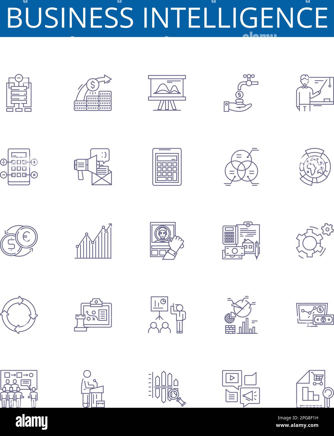 Business intelligence line icons signs set. Design collection of ... Business intelligence line icons signs set. Design collection of ...