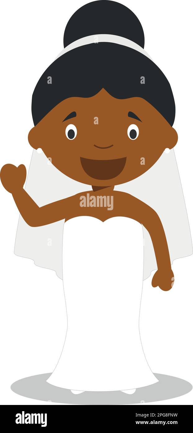 Black bride white dress Stock Vector Images - Alamy