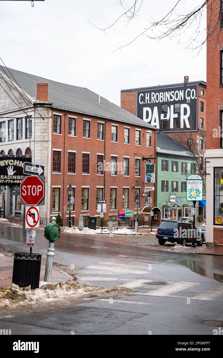 Historical Old Port, a district of Portland, Maine, known for its ...