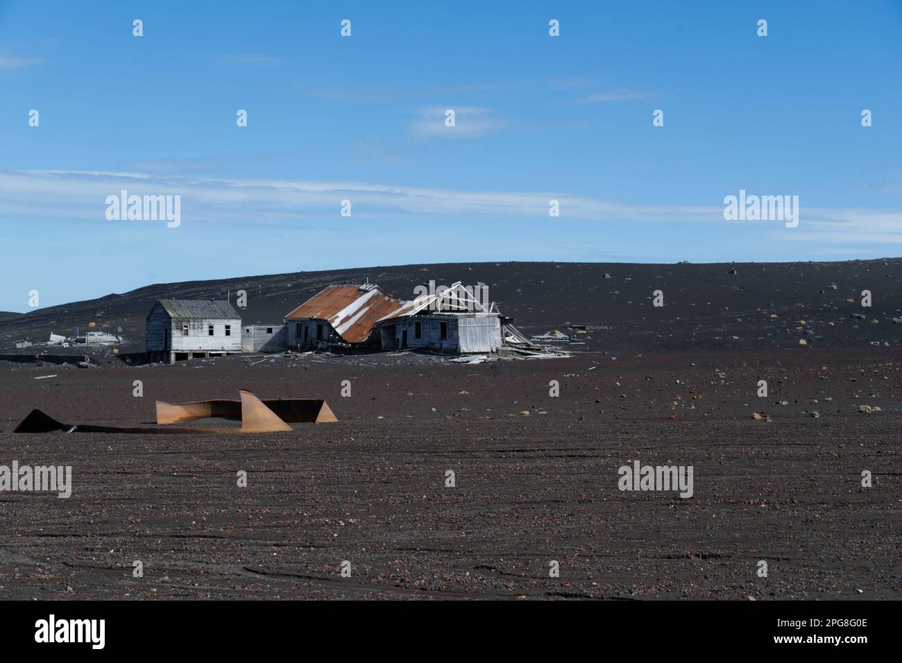 Abandoned British Antarctic Survey building on Deception Island (active ...