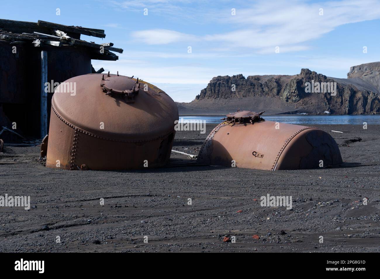 Abandoned whaling station in Whalers Bay on Deception Island (active ...