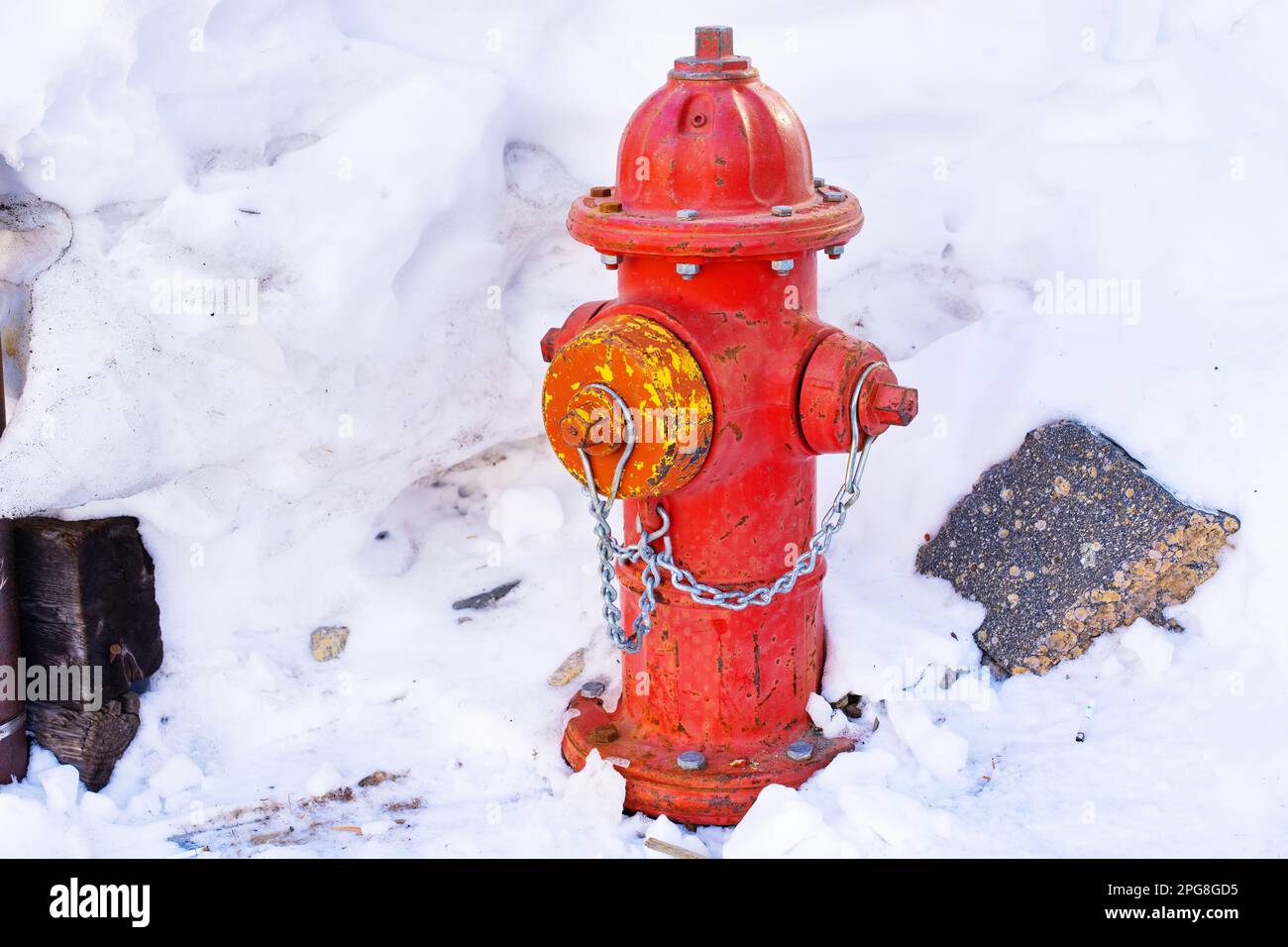 Accessibility to hydrants during winter months: Vibrant red fire ...