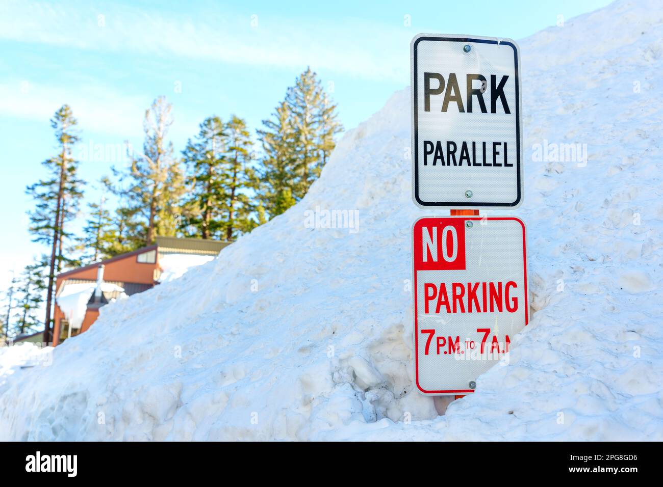 Winter Park Safety: No Parking and Park Parallel signs covered with ...