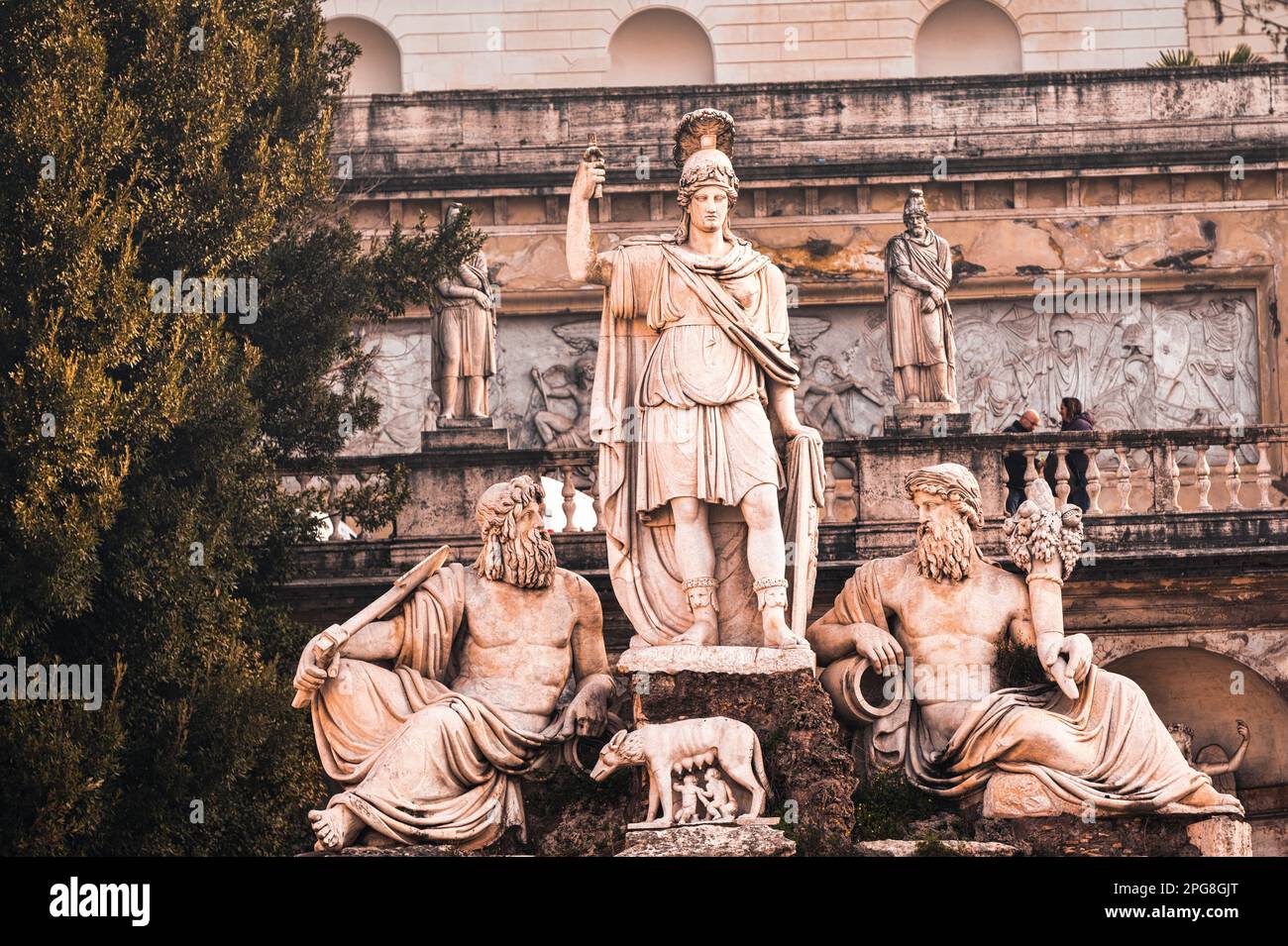The famous historic Statue of the goddess Roma in Rome, Italy Stock ...