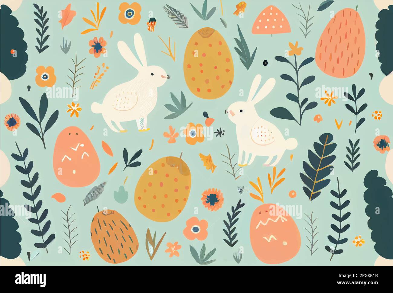 vector illustration of easter theme pattern for fabric print, wrapping ...