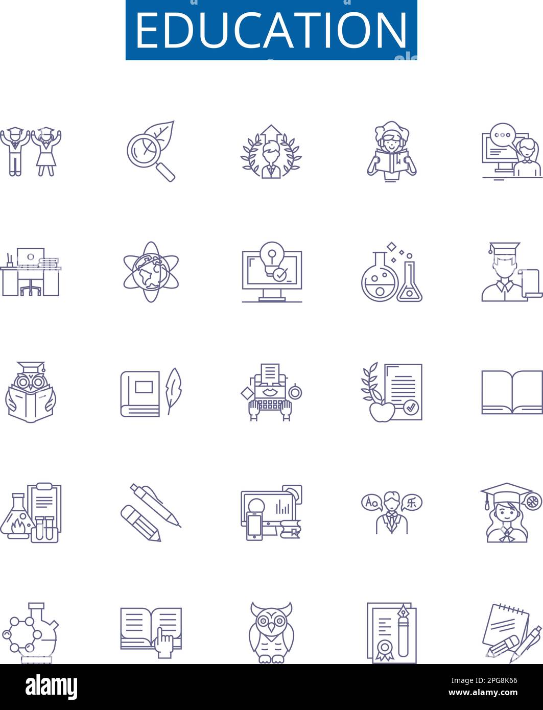 Education line icons signs set. Design collection of Learning, Schools ... Education line icons signs set. Design collection of Learning, Schools ...