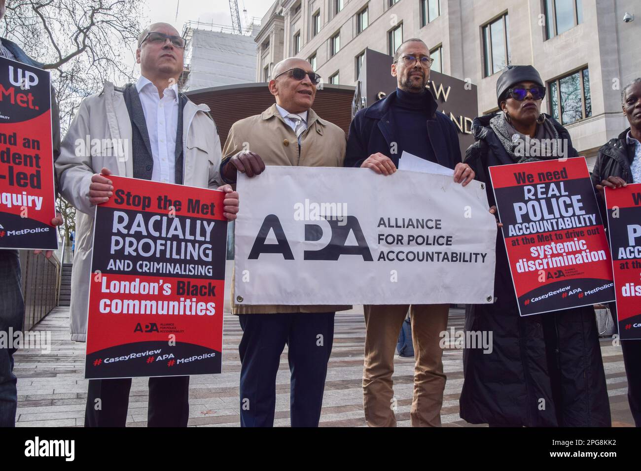 London, England, UK. 21st Mar, 2023. Members of the Alliance For Police ...