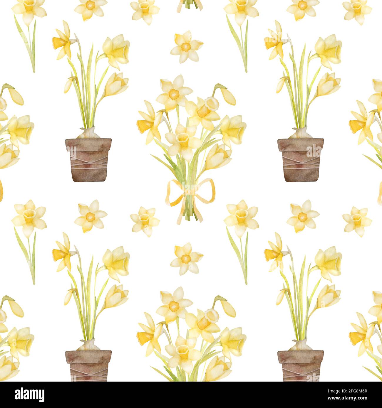 Spring flowers watercolor paintings Stock Photo - Alamy