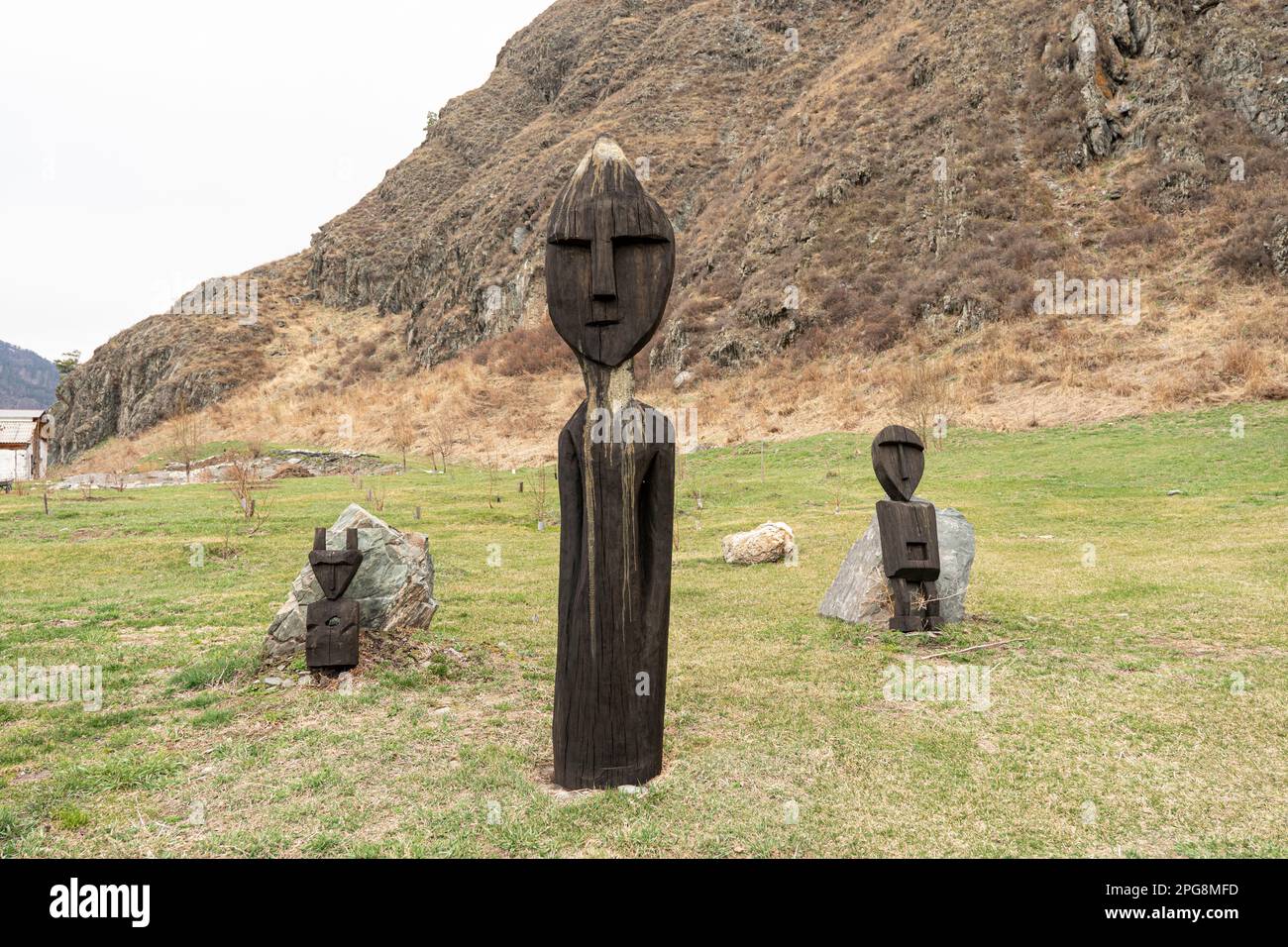 Ancient wooden statues for worship during paganism. A symbol of the ...