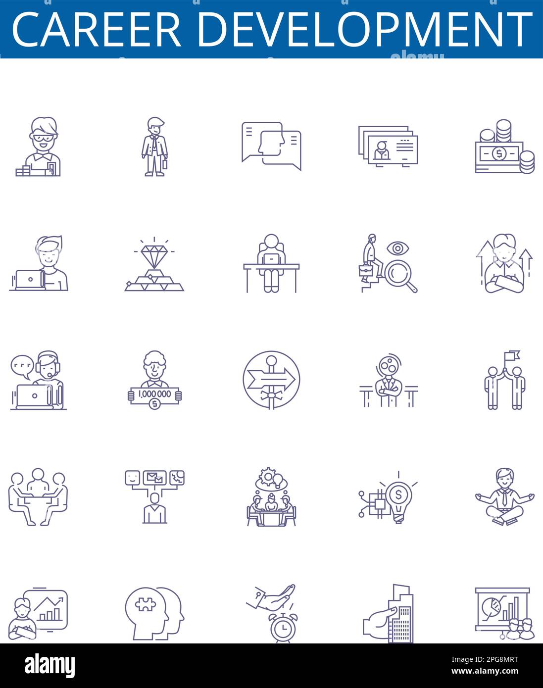Career development line icons signs set. Design collection of Career, Development, Growth ...