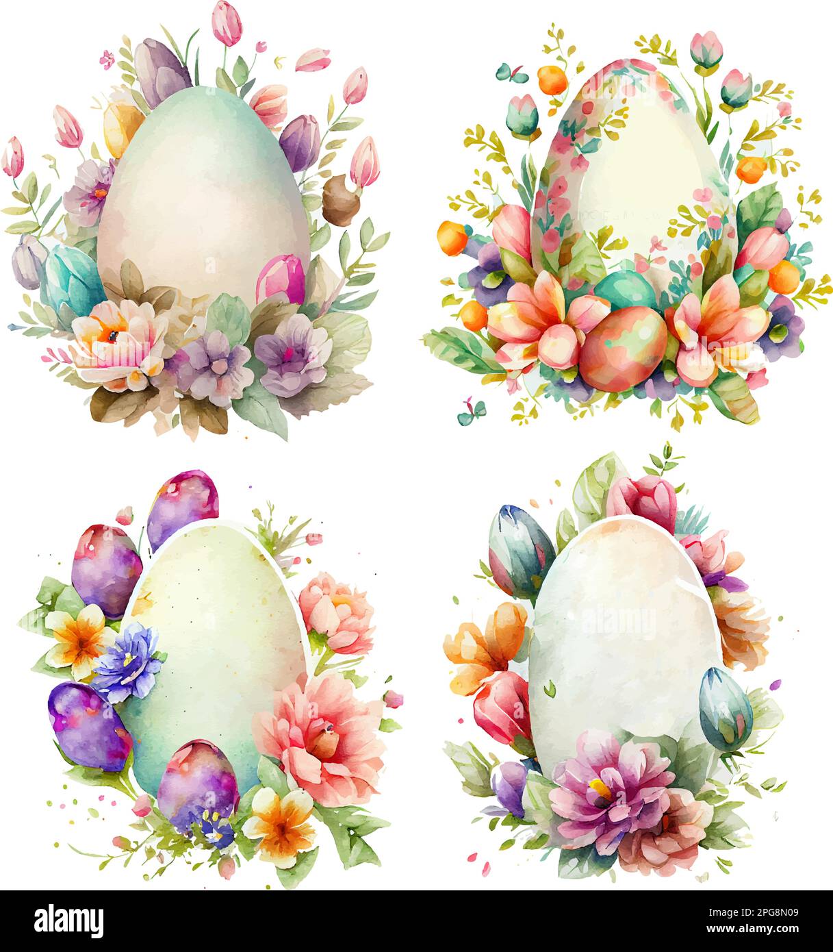 vector illustration of frame theme easter and spring isolate Stock ...