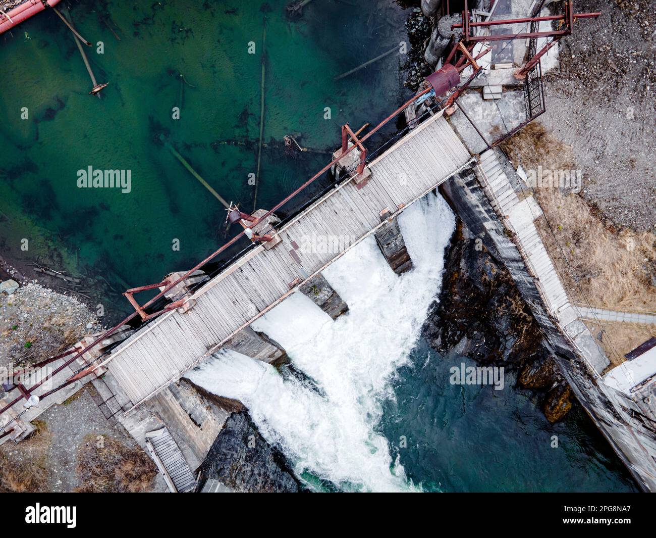 Chemal hydroelectric power station in Altai. Chemal river. Chemal HPP ...
