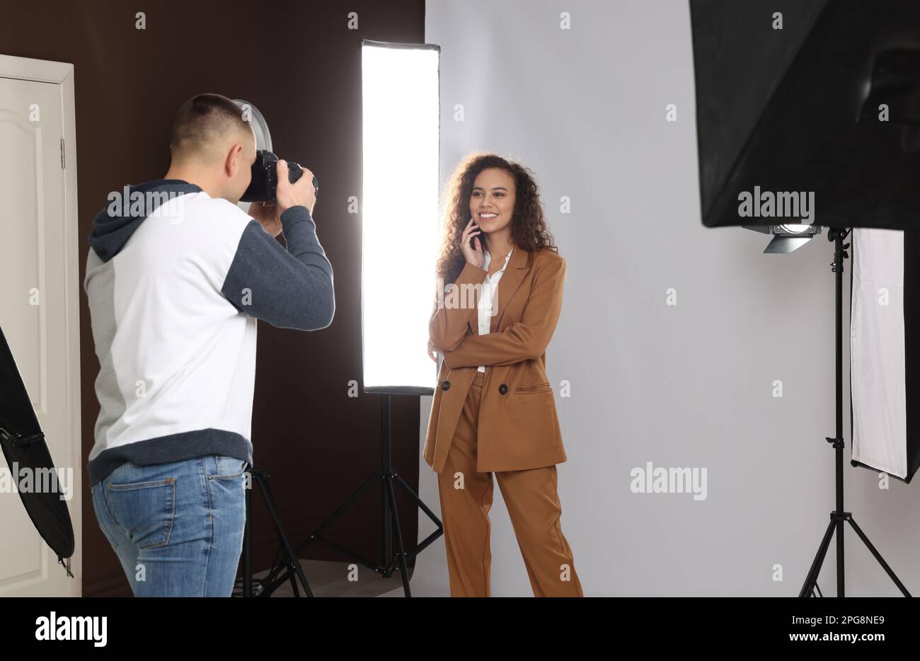 African american model posing hi-res stock photography and images - Alamy
