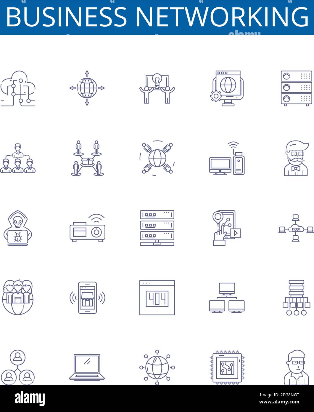 Business networking line icons signs set. Design collection of ... Business networking line icons signs set. Design collection of ...