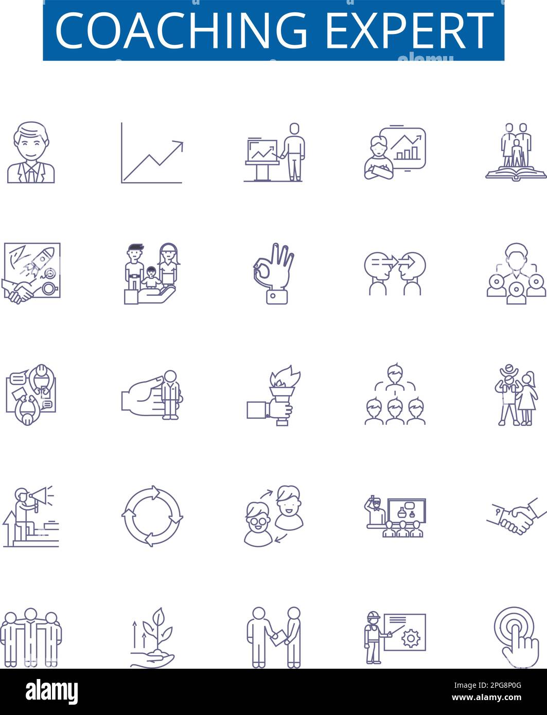 Coaching expert line icons signs set. Design collection of Mentor ... Coaching expert line icons signs set. Design collection of Mentor ...